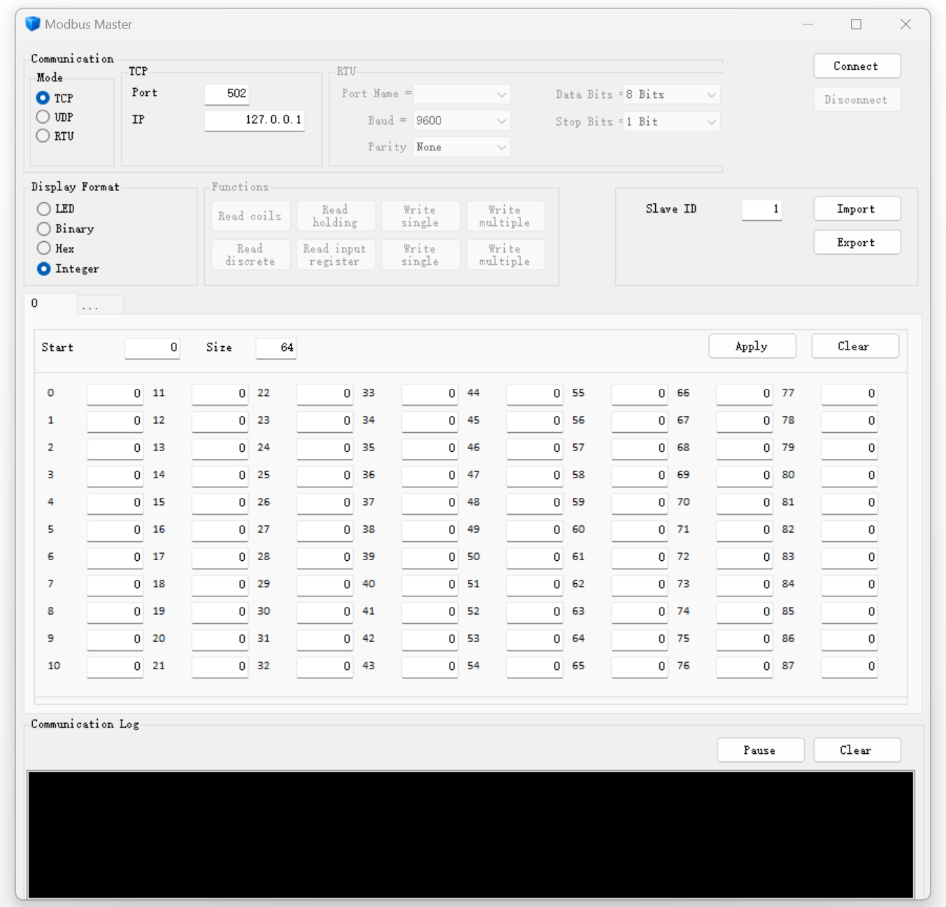 基于c语言modbus主站从站调试工具源代码，支持rtutcpudp模式 Modbus物联网云平台